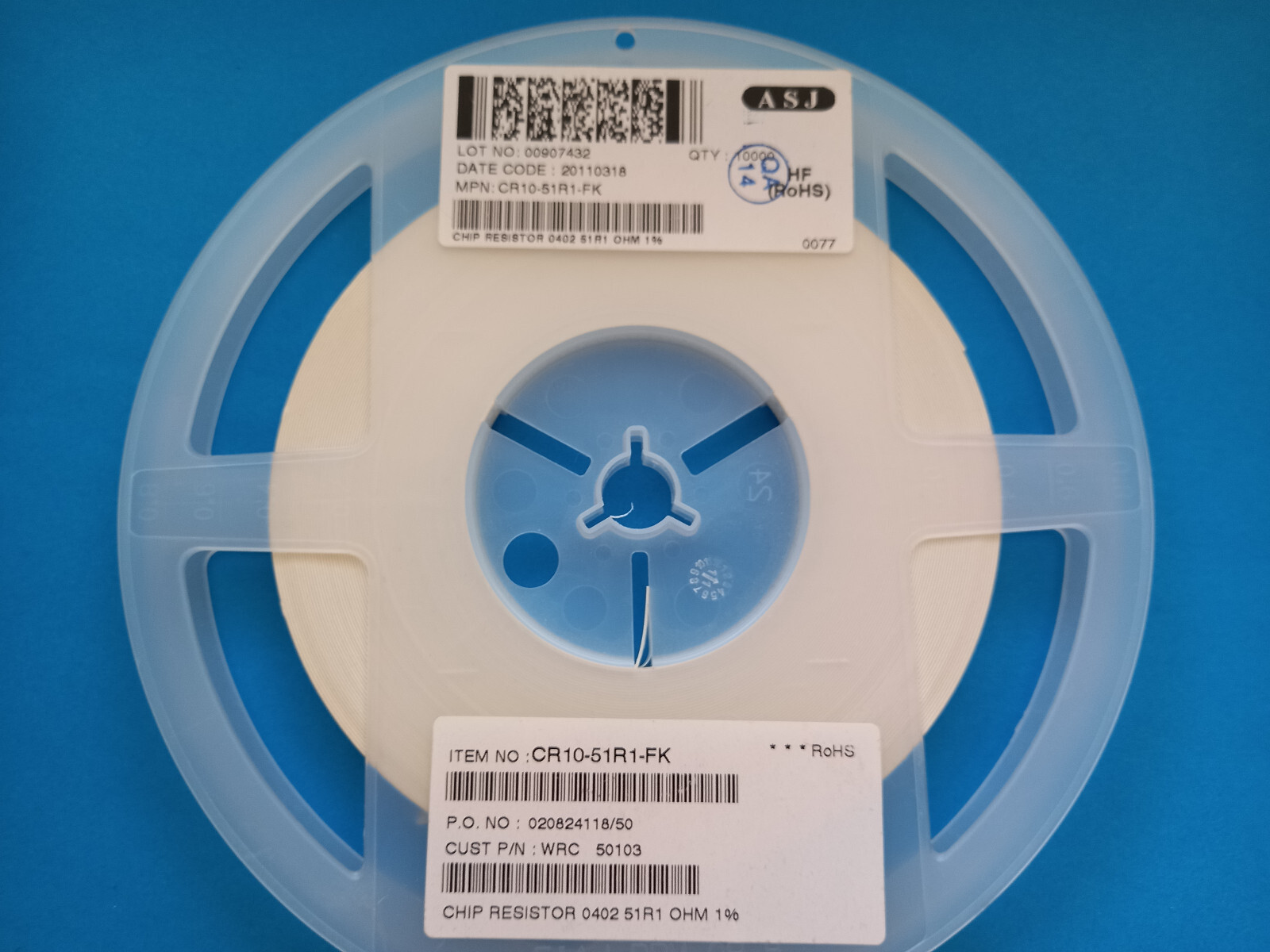 10000x 51R1 1% 51,1 Ohm SMD Widerstand 0402 CR10 ASJ 1 Rolle bleifrei ...