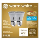 LED Directional Bulbs, Clear Warm White, 410 Lumens, 6-Watts, 2-Pk ...