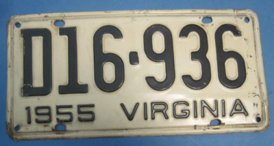 1955 Virginia Dealer license plate | eBay
