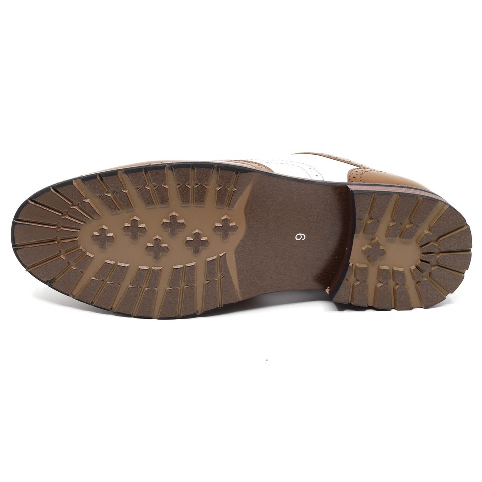 Men's Two Tone Perforated Wing Tip Lace Up Oxford Dress Shoes | eBay