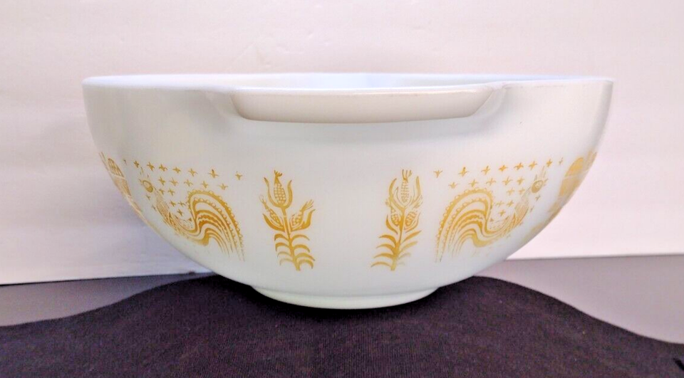 VINTAGE PYREX # 444 PUMPKIN ORANGE AMISH BUTTERPRINT CINDERELLA BOWL 4 ...