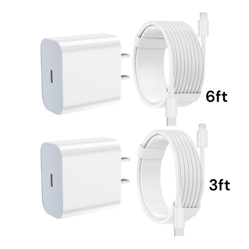 iPhone Charger Fast Charging 2 Pack Type C Wall Charger Block with 2 ...