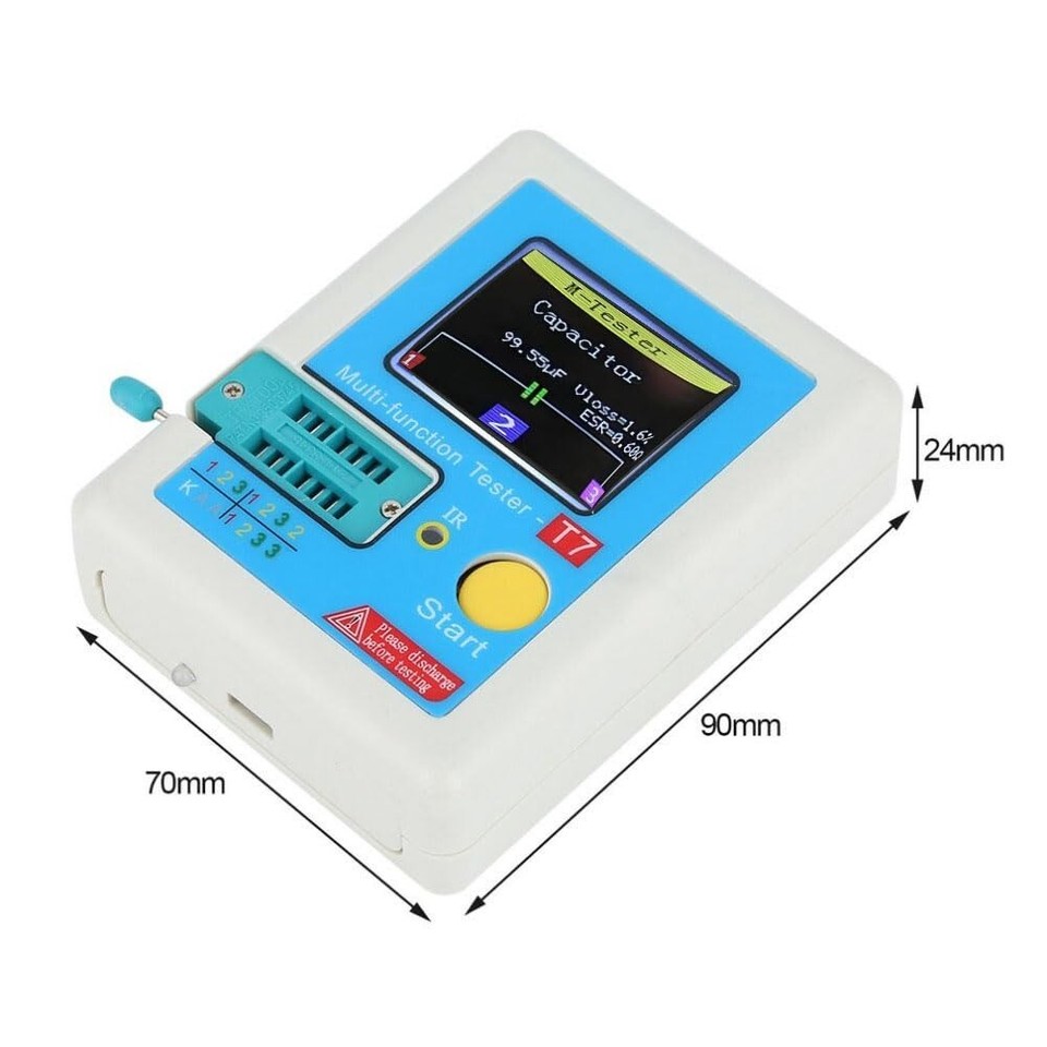 LCR-T7 Transistor Tester TFT Screen Diode Triode Capacitance Meter PNP ...