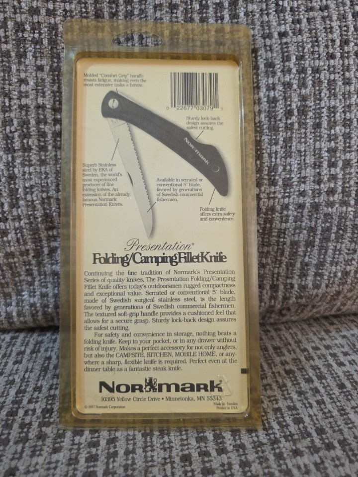 NORMARK Soft Grip Folding Camping Fillet Knife 5” BP405FS NOS EKA ...