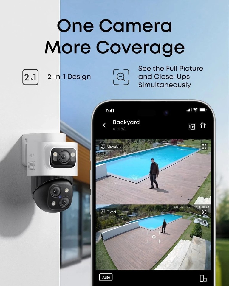 eufy PoE Bullet-PTZ Camera S4 Triple Lens Wired 4K UHD Add On Cam 360 ...