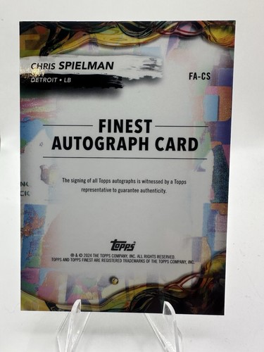 2024 NFL Topps Finest Chris Spielman Auto /99 Blue Geometric Refractor ...