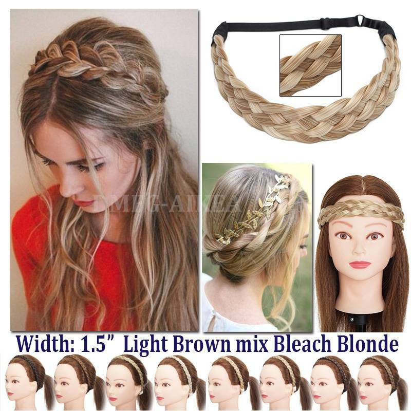 Thick Plaited Braided Headband Chunky Hair Extensions Real as Human ...