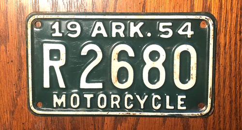 1954 Arkansas Motorcycle License Plate vintage & original | eBay