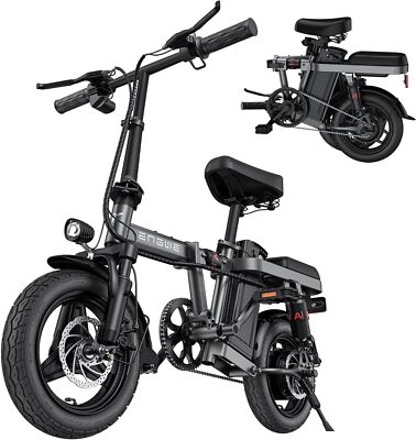 Mini-Ebike ENGWE-T14 Folding-Electric-Bike 14" Fat Tire Small-Electric ...