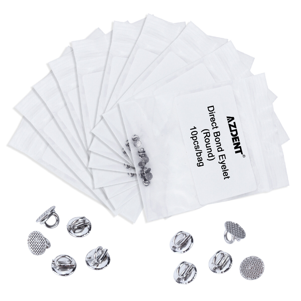 50pcs Dental Orthodontic Direct Bond Eyelets Round Crimpable Hook ...