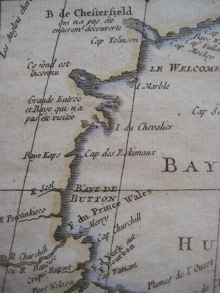 Original 1763 Map HUDSON BAY Explorations Chesterfield Inlet Henry ...