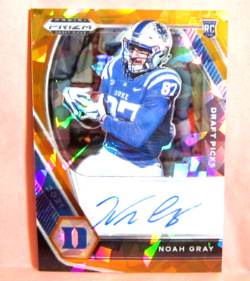 Noah Gray 2021 Prizm Orange Ice Cracked Refractor Rookie Auto!Duke ...