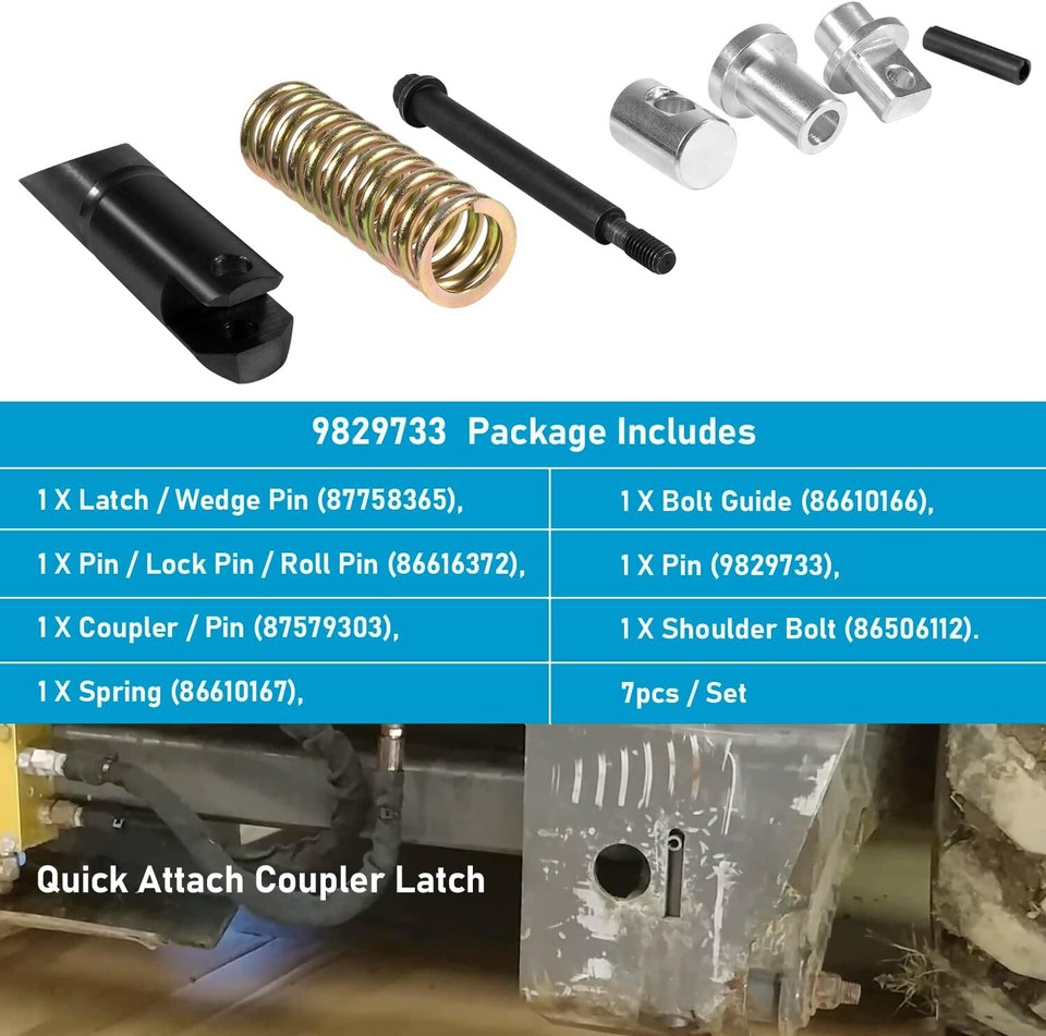 Quick Attach Coupler Latch Kit for Case New Holland Skid Steer Loader ...