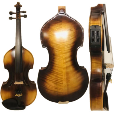 Hand made Baroque style brown color electric violin 4/4 +Acoustic ...