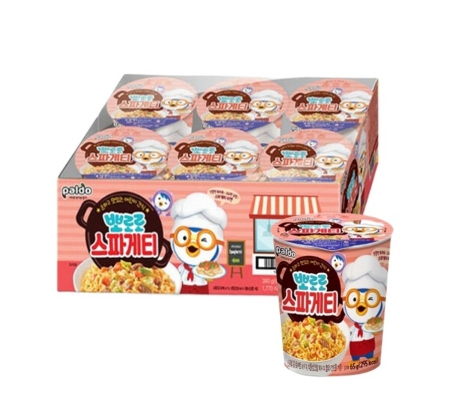 Korean Instant Noodle PALDO PORORO JJAJANG & SPAGHETTI 6pack Set Kids ...