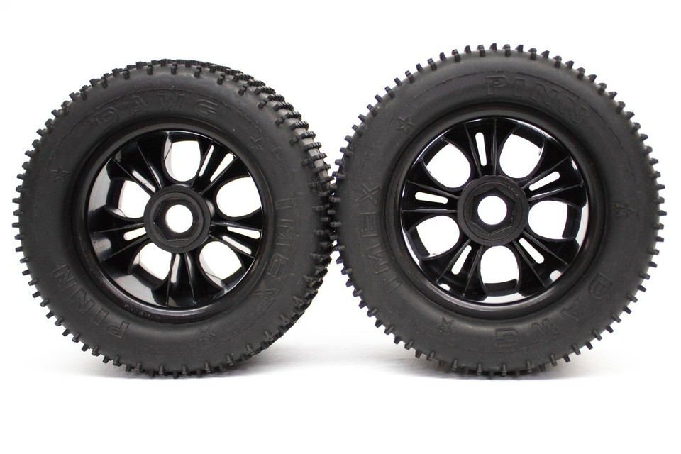 IMEX 3.2" Pinn Dawg Tires (Soft) & Falcon Black Rims (1 Pair) 17/14mm ...