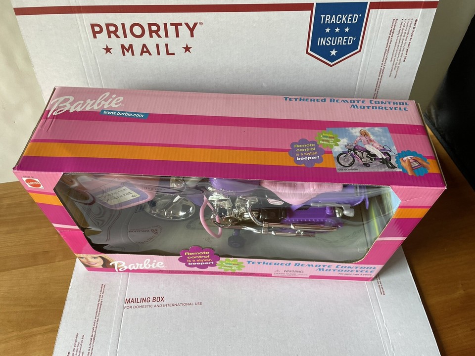 Rare Vintage MATTEL Barbie Motorcycle with Lights Tethered Remote ...