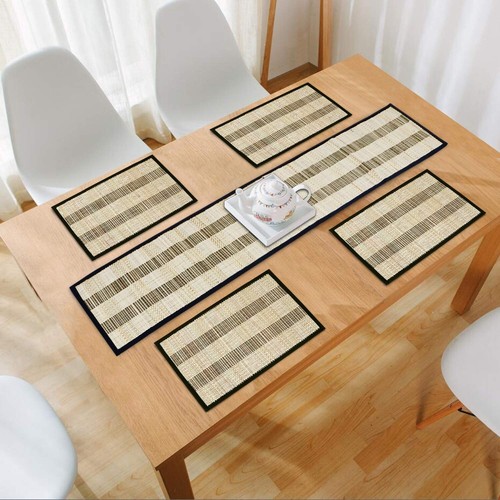 Handmade River Grass Set of 4 Table Mats for Dining Table with Runner ...