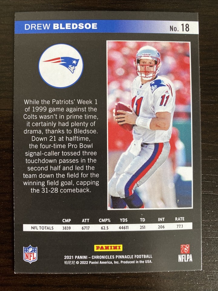 Drew Bledsoe 2021 Panini Chronicles Pinnacle Card #18 | eBay