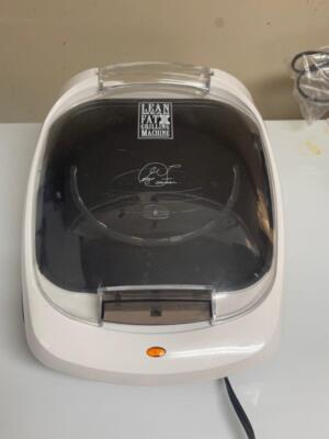WHITE GEORGE FOREMAN GRILL WITH BUN WARMER ON TOP, DRIP TRAY, EUC ...