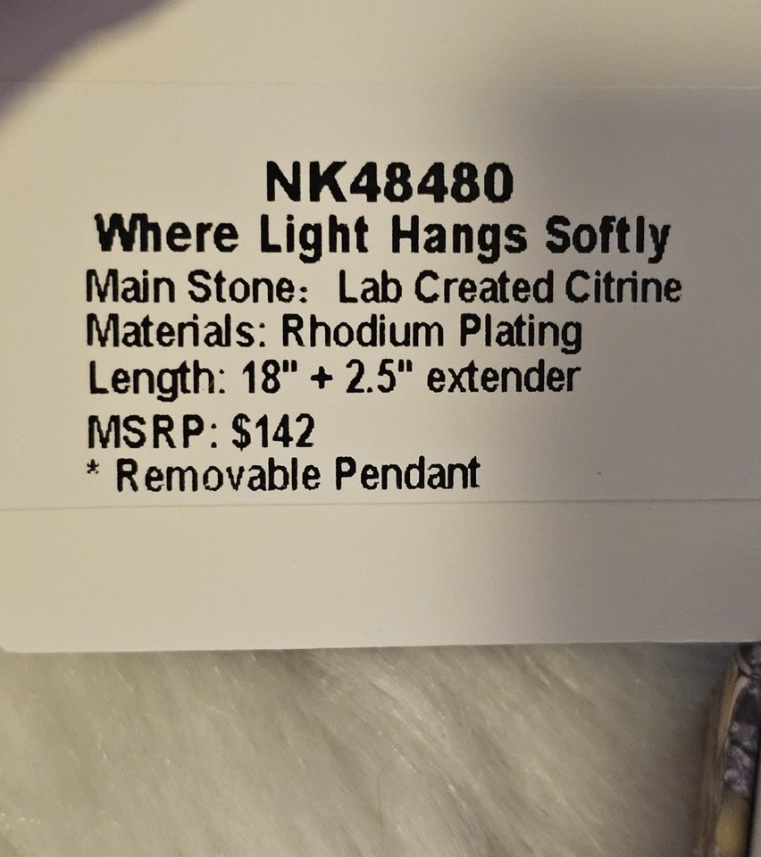 Bomb Party November Necklace - NK48480 Where Light Hangs Softly Rhodium ...