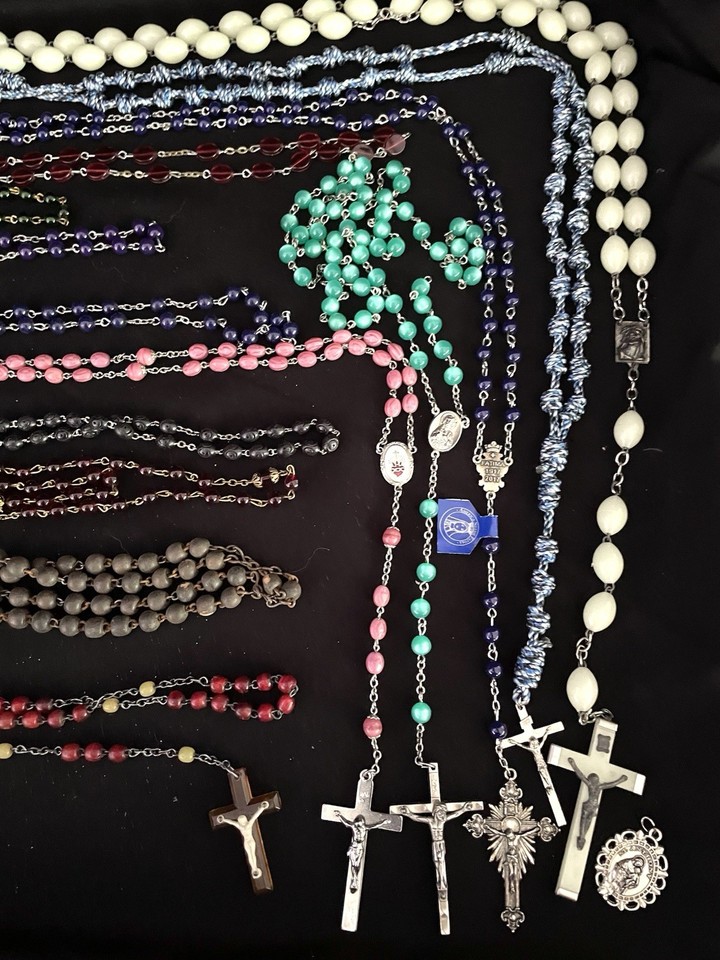 Vintage To New Religious Estate Lot Rosary Rosaries Cross Beads Prayer Catholic | eBay
