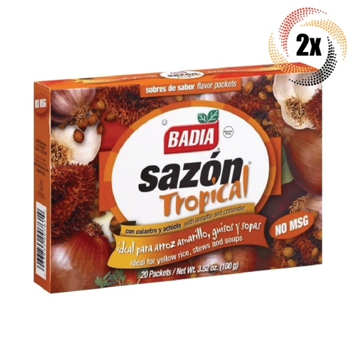 2x Boxes Badia Sazon Tropical Coriander & Annatto | 20 Packets Per Box ...