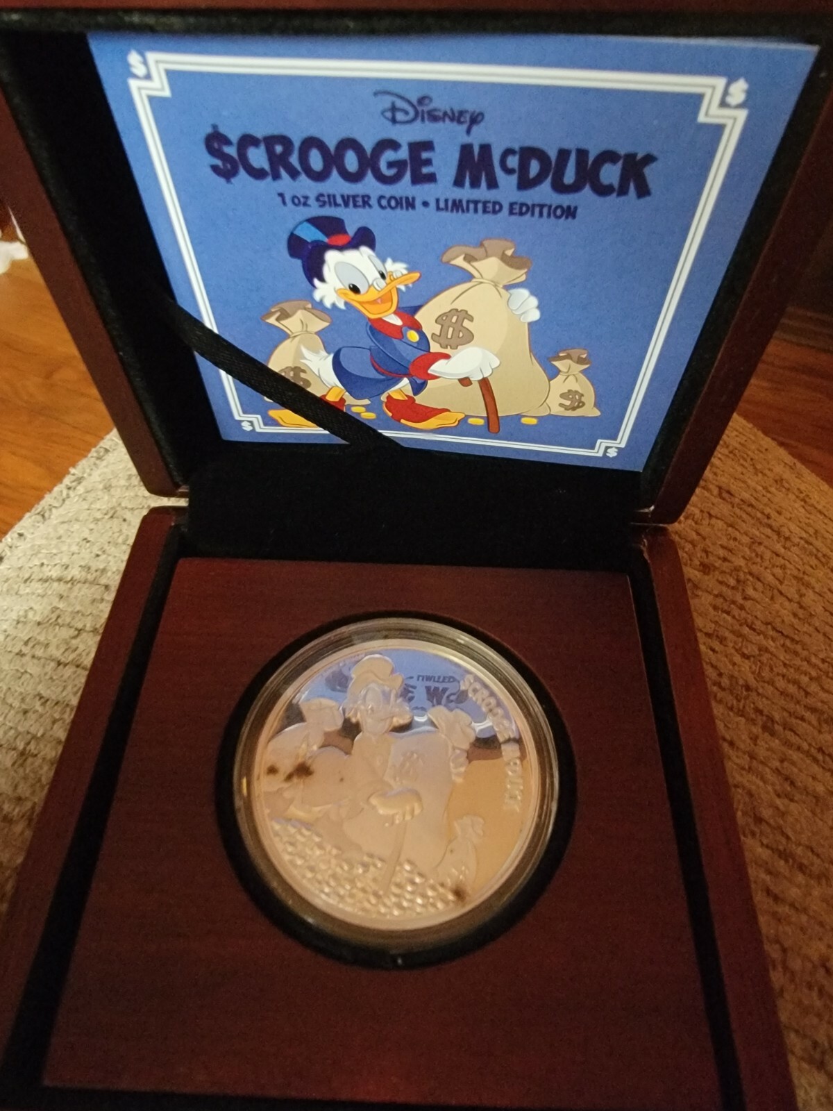 2015 Silver Scrooge mcduck Ducktales Coin bullion great toning #2456 Of ...