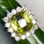 Burle Marx 18K Yellow Gold Cushion Green Chrysoberyl Diamond Halo ...