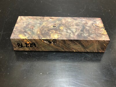 BL229 STABILIZED Double Dyed Maple Burl Knife Block Handle Pistol Grip ...