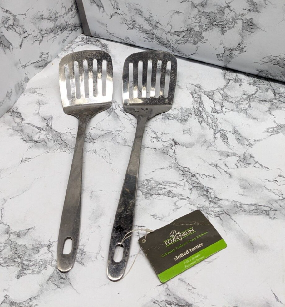 Vintage Fox Run Slotted Spatula Turner Stainless Steel Set Of 2 | eBay