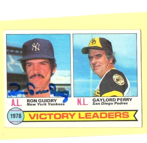 Autographed 1979 Ron Guidry Yankees 78 Victory Leaders # 5 Free ...
