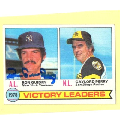 Autographed 1979 Ron Guidry Yankees 78 Victory Leaders # 5 Free ...