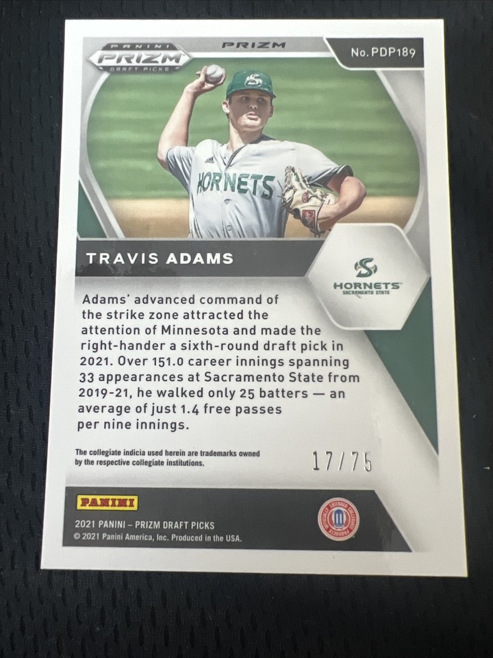 2021 PRIZM DRAFT PICKS GREEN NEON /75 #PDP189 TRAVIS ADAMS - MINNESOTA ...