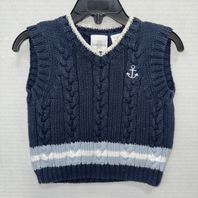 Koala Kids Knotted Vest Size 0-3 Months Navy Blue Anchor V Neck Vest | eBay