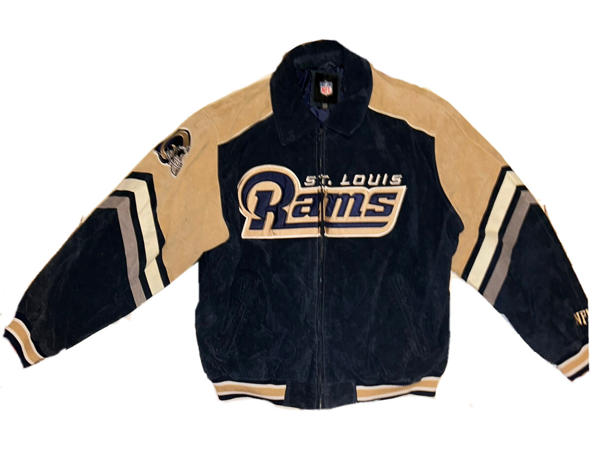 Vintage NFL St Louis Rams Leather Jacket Coat Size XL | eBay
