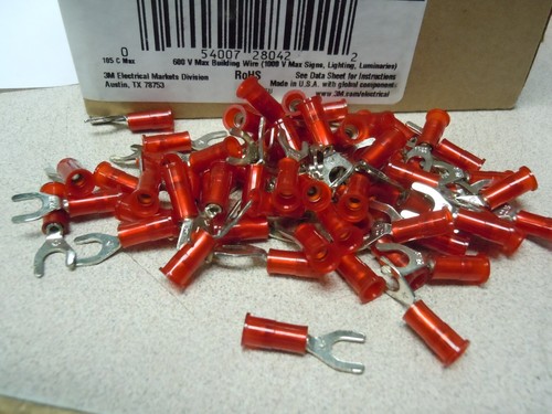 3M Nylon Insulated with Insulation Grip Fork Terminal, 31-10-NB. 100 ...