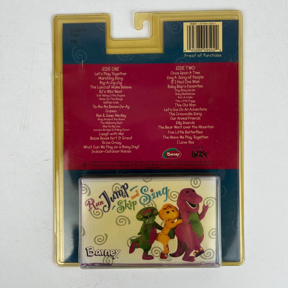 Vintage Run Jump Skip And Sing Barney Cassette Tape - NEW | eBay