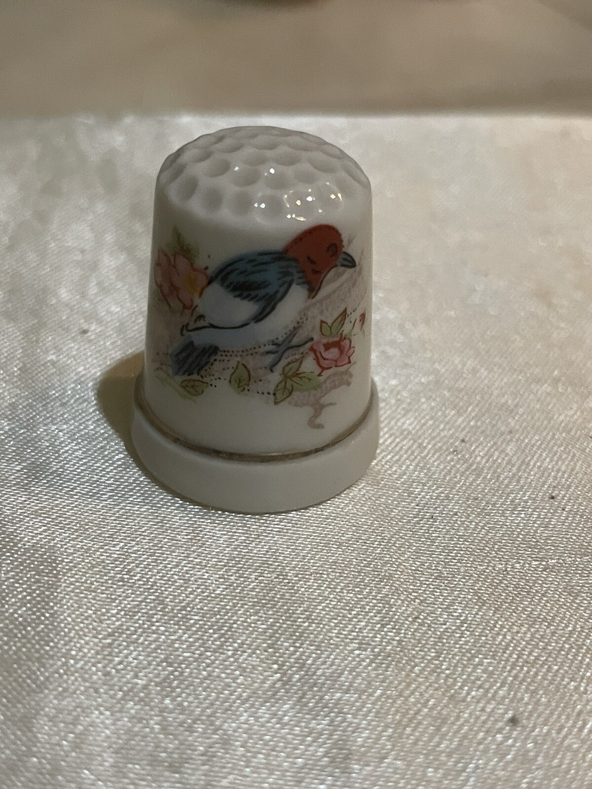 Unbranded Blue And Red Bird Porcelain Collectible Souvenir Thimble | eBay