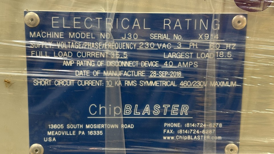 ChipBLASTER J30 1,000 psi High Pressure Coolant System, 2018 | eBay