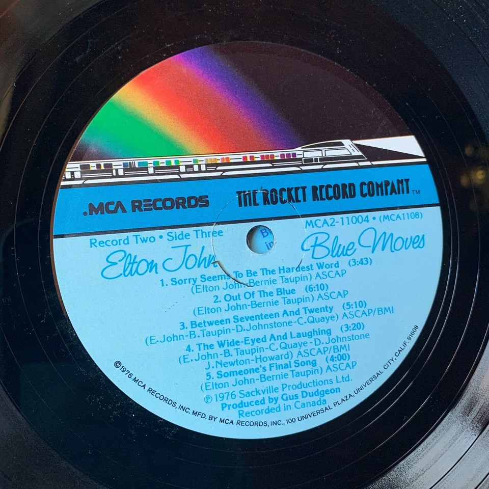 Elton John Blue Moves Vinyl Record Album 2 LP Gatefold Bernie Taupin ...
