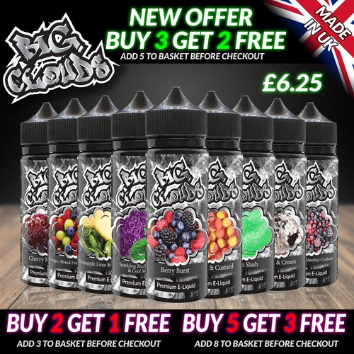 100ml E-Liquid Mixed Berries Vape Juice BIG CLOUDS Max VG 70/30 PG 0mg ...