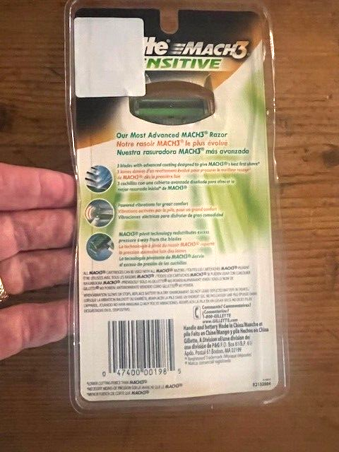 Gillette Mach3 SENSITIVE POWER Razor Blade Shaver Handle 1 Refill ...