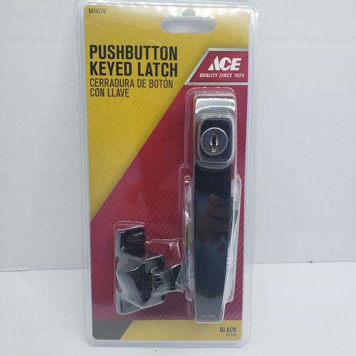 ACE Pushbutton KEYED Latch Handle Set Screen/Storm Door Black #5414776 ...