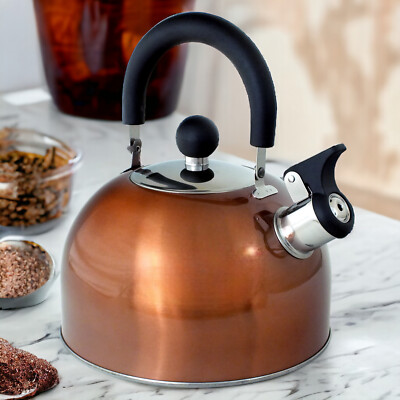 2.5L Whistling Stovetop Kettle Copper Stainless Steel Gas Electric ...