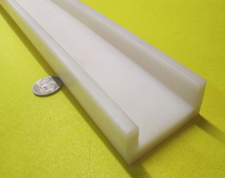 UHMW White U Channel 1/4" Wall Thickness x 2.00" Wide x 1.00" Height x ...