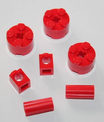 Lego 3 Red Brick Round 2x2 ref 3941 - 2 red ref 6541 - 2 red ref 6538c ...