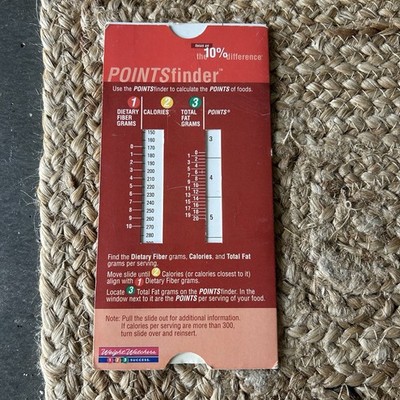 Weight Watchers 123 Success Points Finder Slider Calculator Card Red | eBay