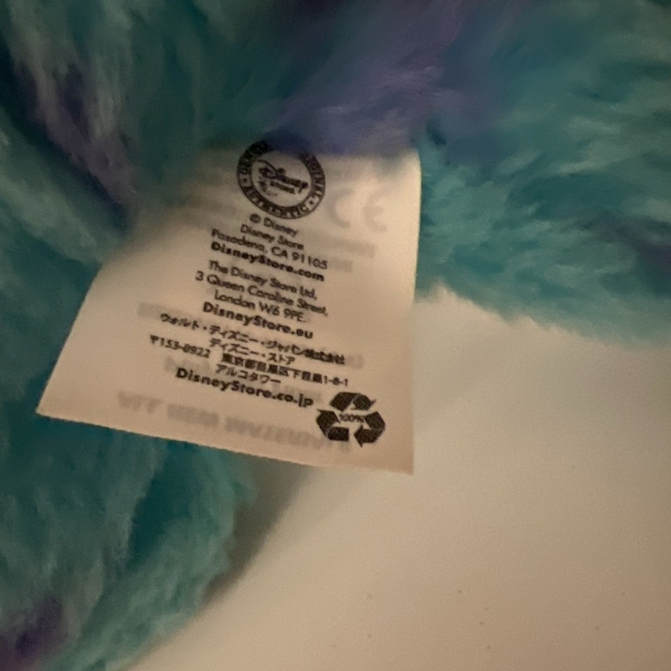 Genuine Disney Store Sully Monsters Inc 15" Inches Soft Toy Plush Large ...