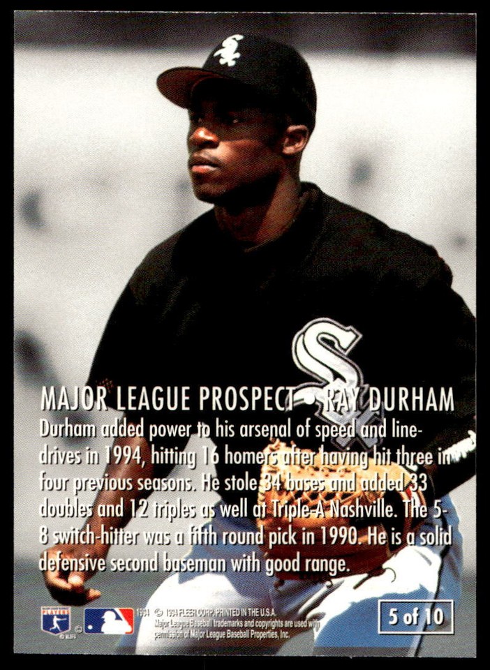 Ray Durham 1995 Fleer #5 Chicago White Sox Baseball Card | eBay